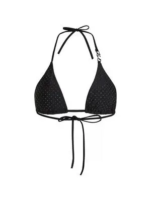 Karl Lagerfeld Embellished Triangle Bikini Top - Black