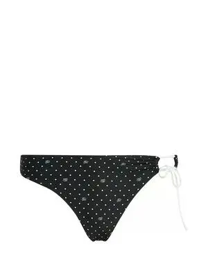 Karl Lagerfeld Polka Dot Bikini Briefs With Side Ties - Black