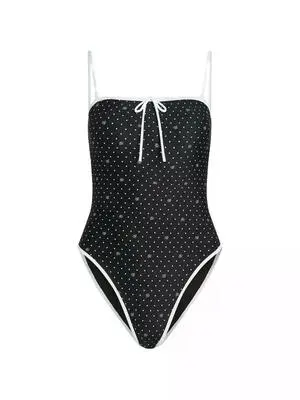 Karl Lagerfeld Polka Dot Swimsuit - Black