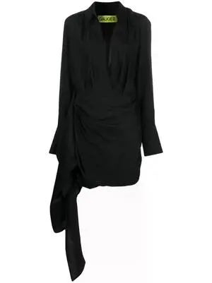 Gauge81 Gravia Draped Silk Minidress - Black
