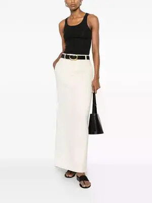 Fabiana Filippi Maxi Skirt With Belt Loops And Rear Slit