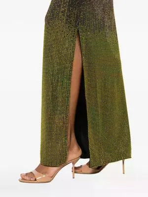 MIRON V-neck Maxi Dress With Glass-stone Embellishment
