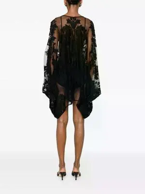 Norma Kamali Mini Floral-devoré Mesh Dress
