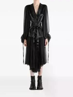 ANN DEMEULEMEESTER Sheer-panelled Ruffled Dress