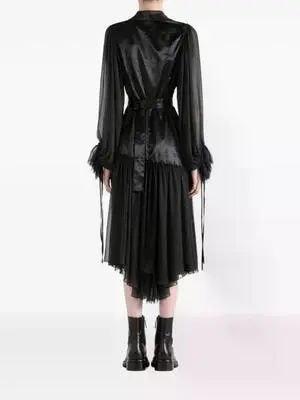 ANN DEMEULEMEESTER Sheer-panelled Ruffled Dress