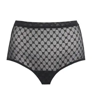 Simone Perele Lace Plume Control Briefs - Black