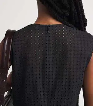 Theory Broderie Anglaise V-neck Midi Dress