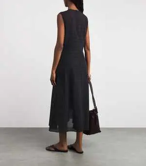 Theory Broderie Anglaise V-neck Midi Dress