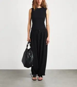 Eterne Fitted Cotton-modal Tank Top - Black