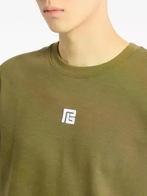 Balmain T-shirt With Embroidered Logo - Green