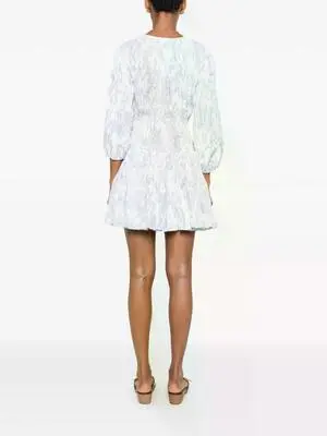 Maje Floral Print Tiered Mini Dress - White