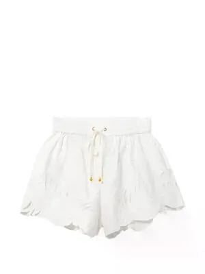 Zimmermann Mahon Embroidered Shorts - Neutrals