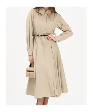 Max Mara Mstaffetto Belted Midi Dress - Beige