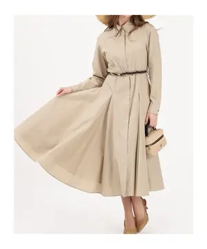 Max Mara Mstaffetto Belted Midi Dress - Beige