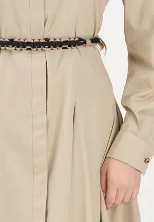 Max Mara Mstaffetto Belted Midi Dress - Beige