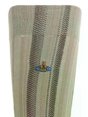 VIVIENNE WESTWOOD Orb Embroidered Herringbone Socks