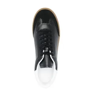 Isabel Marant Étoile Low Top Leather Sneakers With Scallop Edge - Black