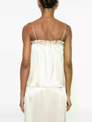 THE NINA STUDIO Ruffled Spaghetti-strap Top