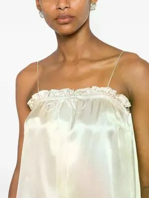 THE NINA STUDIO Ruffled Spaghetti-strap Top