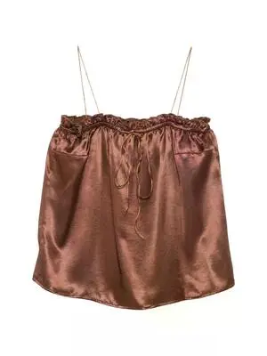 THE NINA STUDIO Ruffled Trim Spaghetti Strap Top