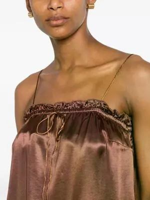 THE NINA STUDIO Ruffled Trim Spaghetti Strap Top