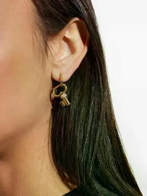 VIVIENNE WESTWOOD Baya Asymmetric Orb And Key Charm Hoop Earrings