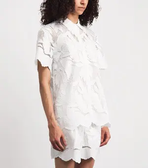 Erdem Crochet Cutwork Short-sleeve Shirt - Ivory