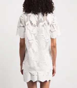 Erdem Crochet Cutwork Short-sleeve Shirt - Ivory