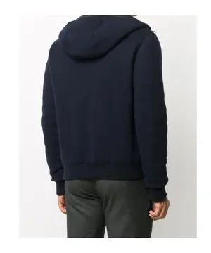 MOORER Long-sleeved Zip-up Hooded Casual Jacket - Black