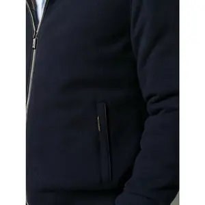 MOORER Long-sleeved Zip-up Hooded Casual Jacket - Black