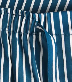 Derek Rose Cotton Stripe Royal Lounge Trousers