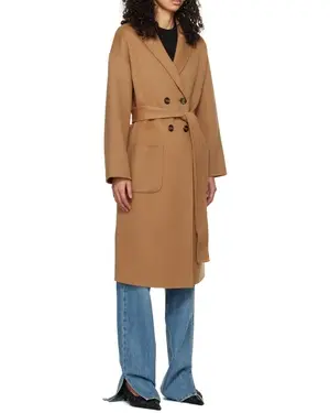 ANINE BING Dylan Belted Double-breasted Coat