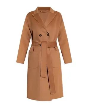 ANINE BING Dylan Belted Double-breasted Coat - Brown