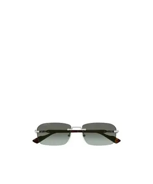 Gucci Rectangular Rimless Sunglasses - Silver