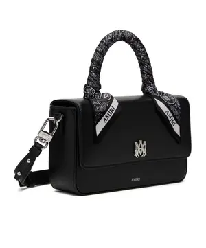 Amiri Bandana-trimmed Leather Handbag