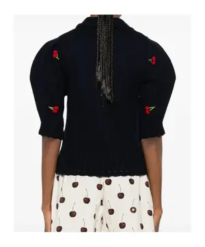 Stine Goya Collared Short-sleeved Knit Sweater