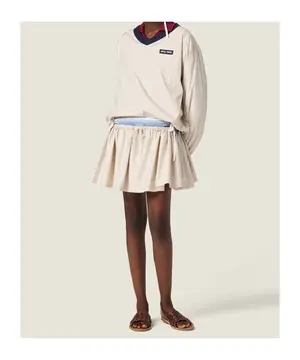 Miu Miu Technical Pongé Miniskirt