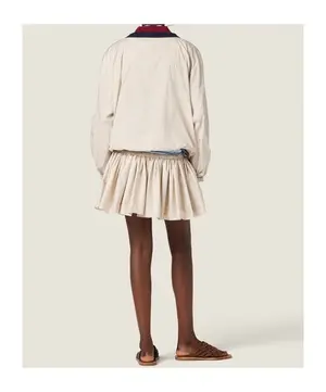 Miu Miu Technical Pongé Miniskirt