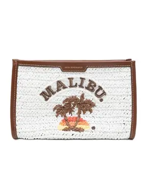 ANYA HINDMARCH Zipper Clutch With Palm Tree Motif - Multicolor