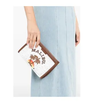 ANYA HINDMARCH Zipper Clutch With Palm Tree Motif - Multicolor