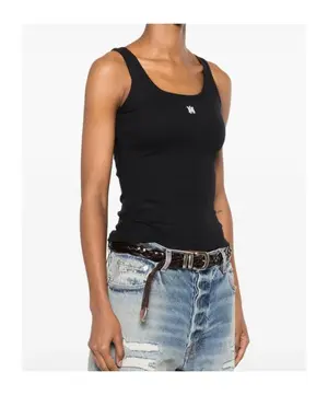 Amiri Logo Embroidered Scoop Neck Tank Top