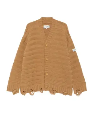 MAISON MARGIELA Distressed Ribbed-knit Cardigan
