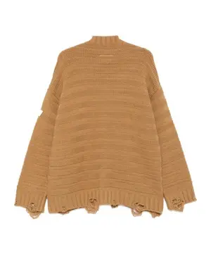 MAISON MARGIELA Distressed Ribbed-knit Cardigan