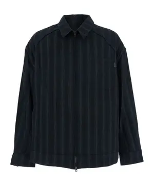 JUUN.J Striped Zip-up Shirt