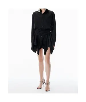 Alexander Wang Button-up Shirt Dress With Embroidered Logo Pocket