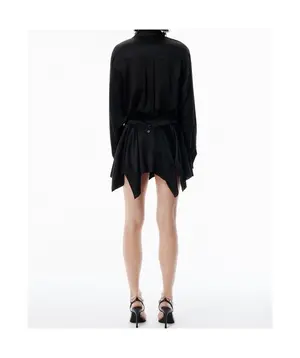 Alexander Wang Button-up Shirt Dress With Embroidered Logo Pocket