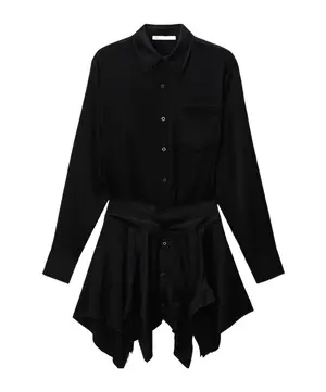 Alexander Wang Asymmetrical Hem Shirt Dress - Black