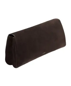 Khaite Audrey Foldover Clutch Bag - Dark Brown