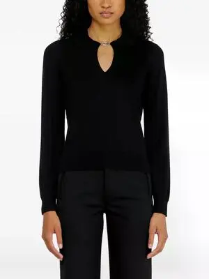 DIESEL® Oval D Keyhole Long Sleeve Sweater