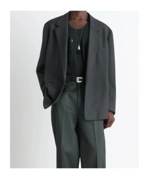 LEMAIRE Double-breasted Long Sleeved Blazer - Charcoal
